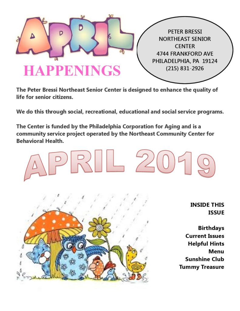 April Monthly Newsletter - Northeast Community Center for Behavioral Health