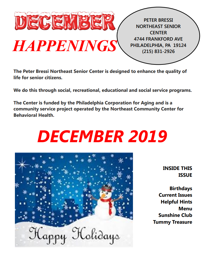December Monthly Newsletter - Northeast Community Center for Behavioral ...