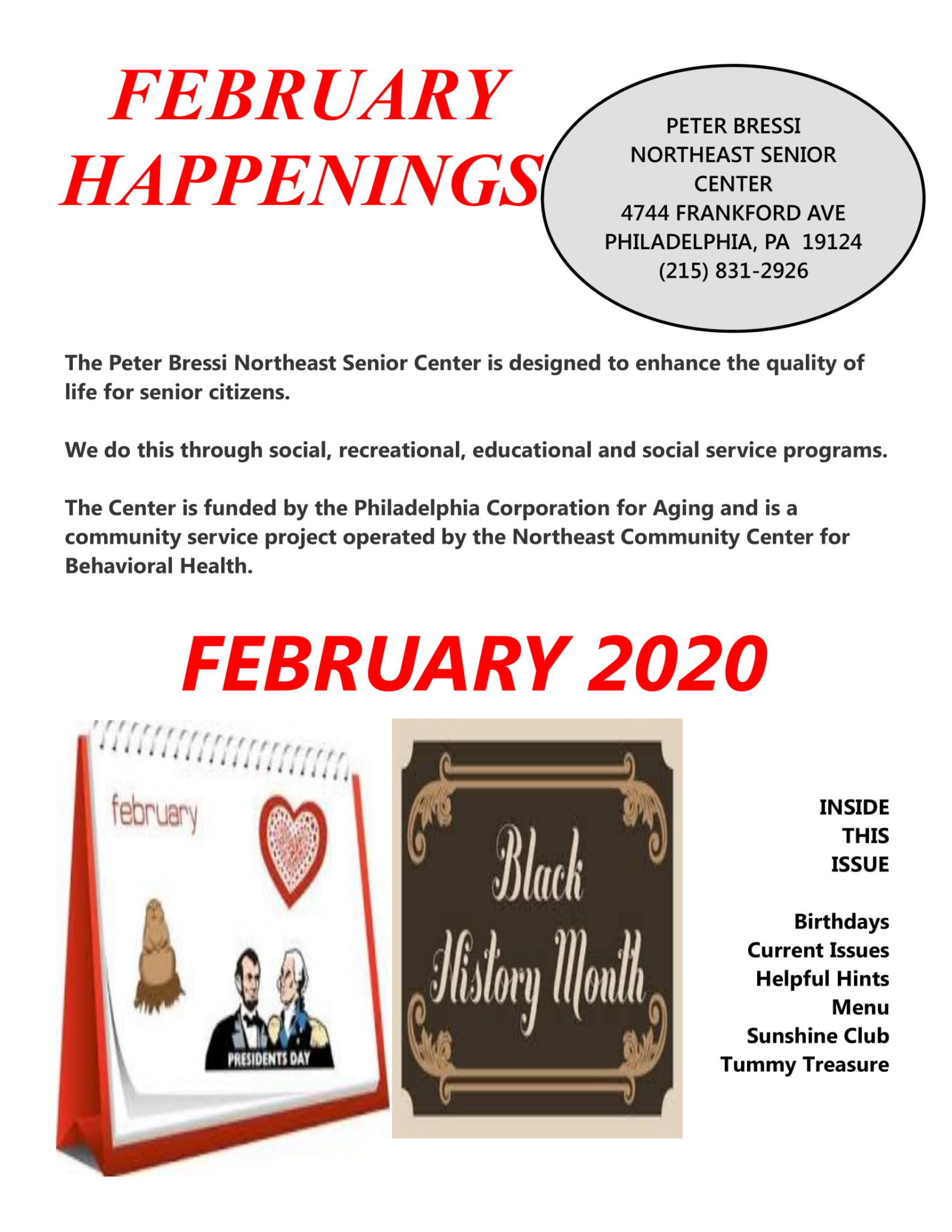 February 2020 Newsletter - Northeast Community Center for Behavioral Health